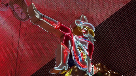 Illuminated sign "Vegas Vicky", Fremont Street, Las Vegas [140245495]の ...